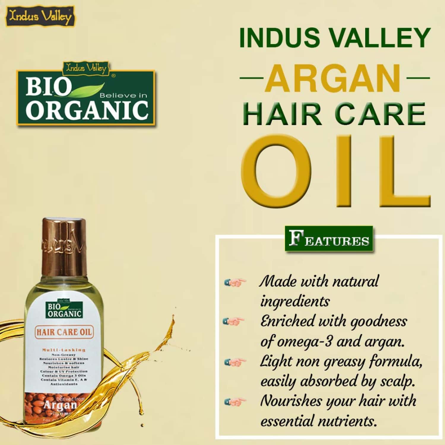 Buy INDUS VALLEY BIO ORGANIC ARGAN MOROCCON OIL-60ML Online & Get Upto ...