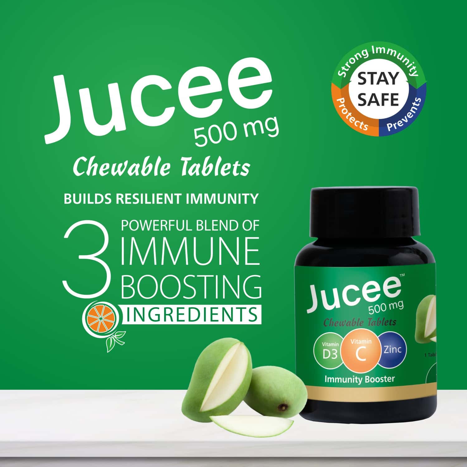 Buy JUCEE CHEWABLE TABLETS 60 CAPS | VITAMINS & ZINC | RAW MANGO ...