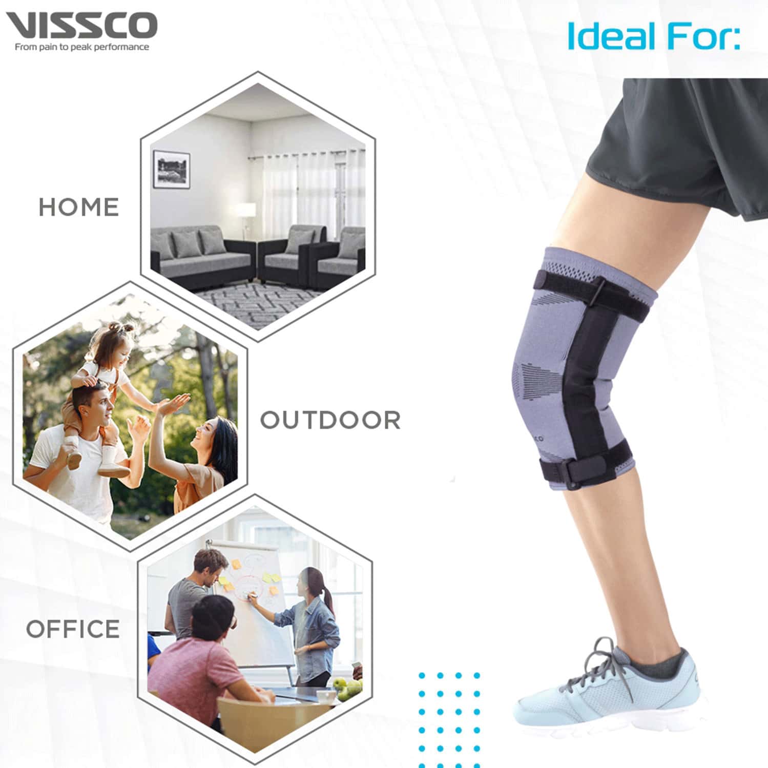Buy VISSCO HINGED KNEE CAP | KNEE JOINT WITH MEDIOLATERAL HINGES - XXL ...