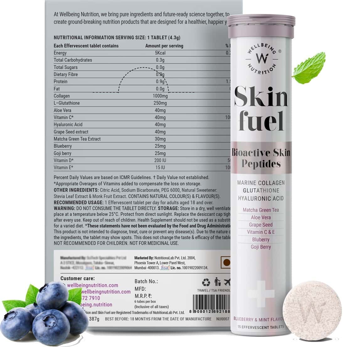 Buy WELLBEING NUTRITION SKIN FUEL| SKIN RADIANCE,ELASTICITY, GLOW FOR ...