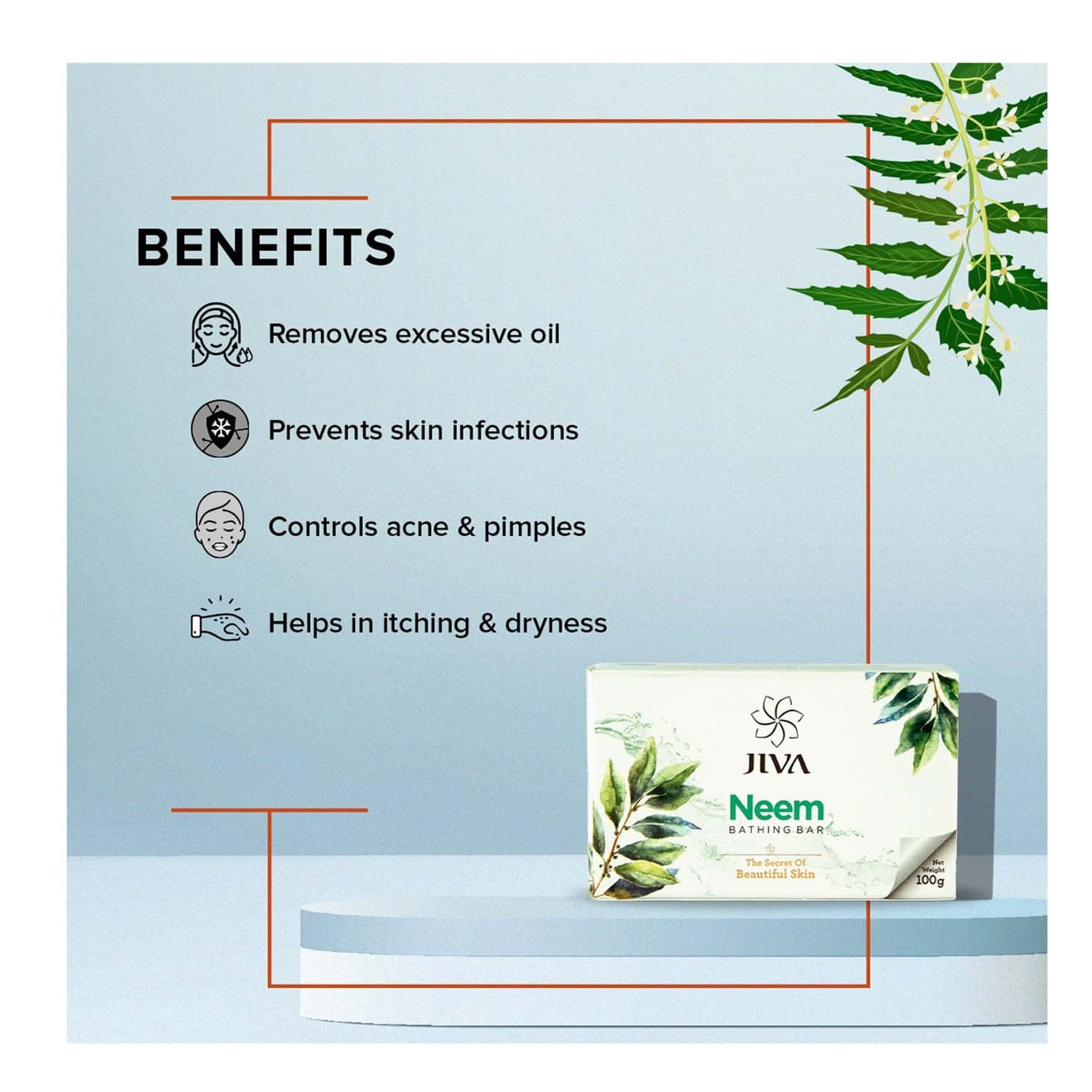 Buy JIVA NEEM SOAP 5 X 100 G Online & Get Upto 60% OFF at PharmEasy