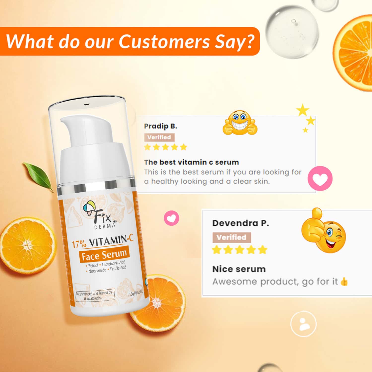 Buy FIXDERMA 17% VITAMIN C FACE SERUM WITH RETINOL NIACINAMIDE - 15G ...
