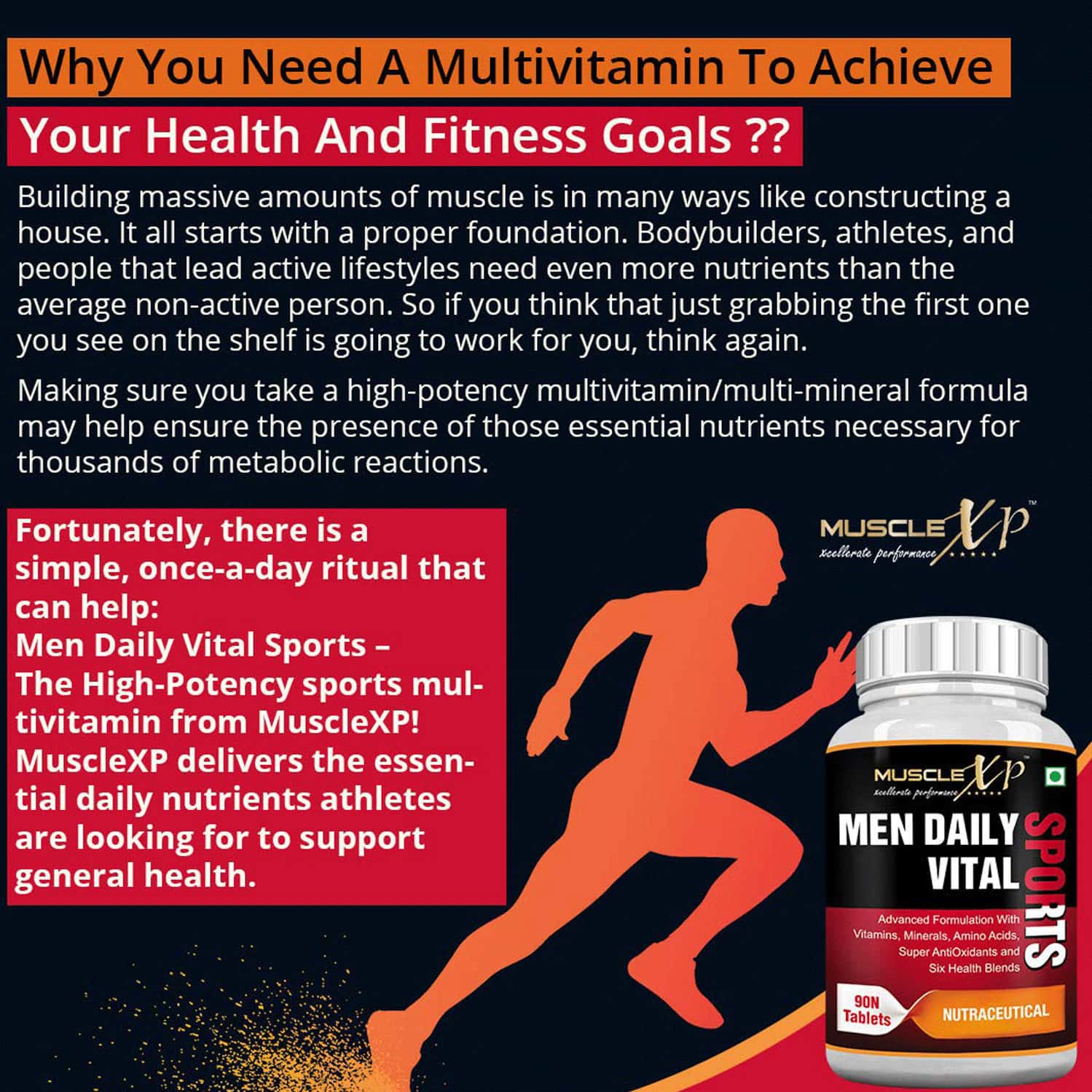 Buy MUSCLEXP MULTIVITAMIN MEN DAILY SPORTS WITH 47 NUTRIENTS - 90 ...