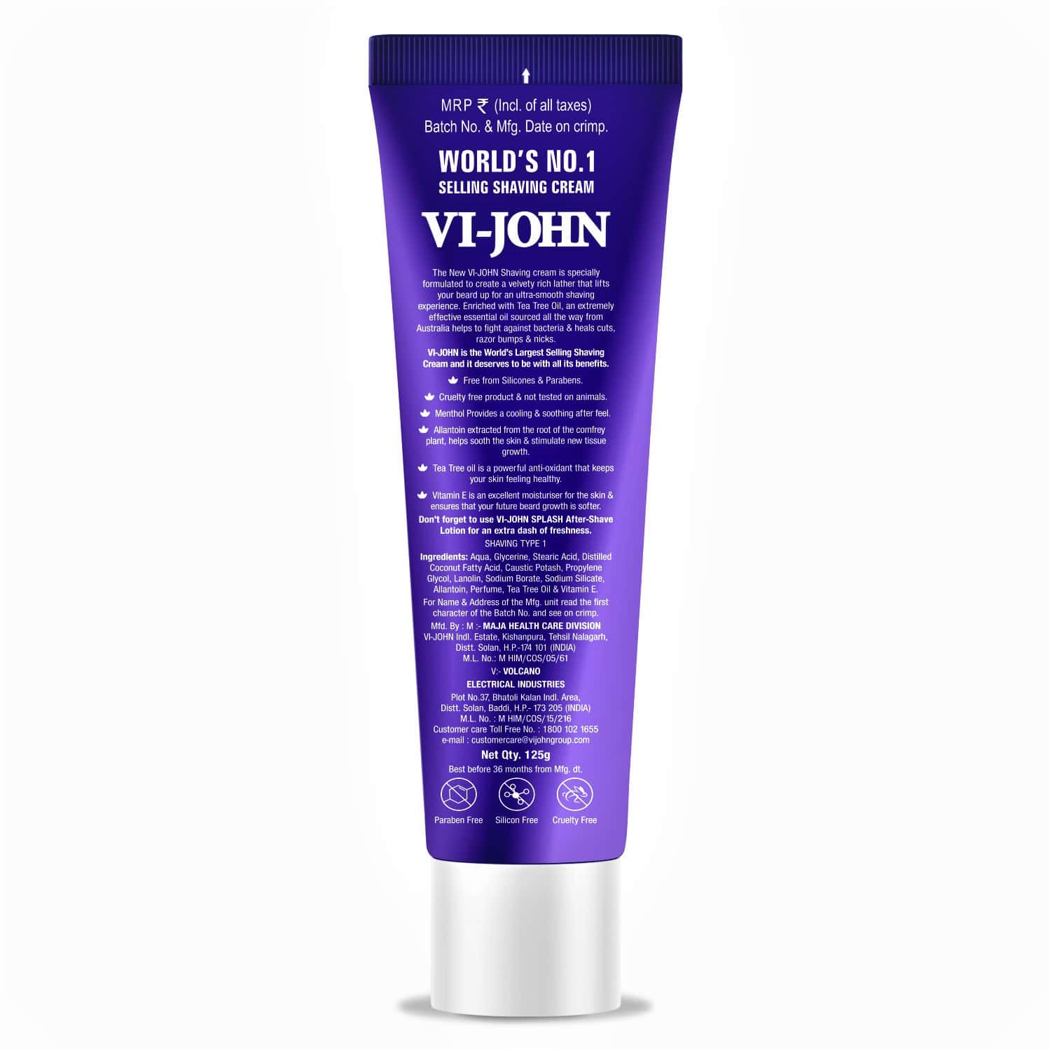 Buy VI-JOHN TROPICAL LIME SHAVING CREAM WITH TEA TREE OIL AND BACTI ...