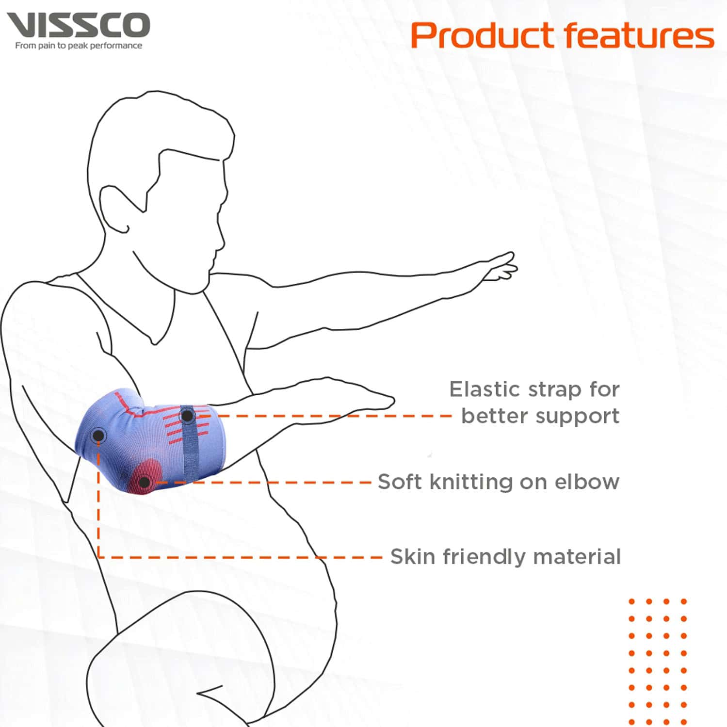 Buy VISSCO ELBOW SUPPORT WITH STRAP FOR IDEAL COMPRESSION TO THE ...