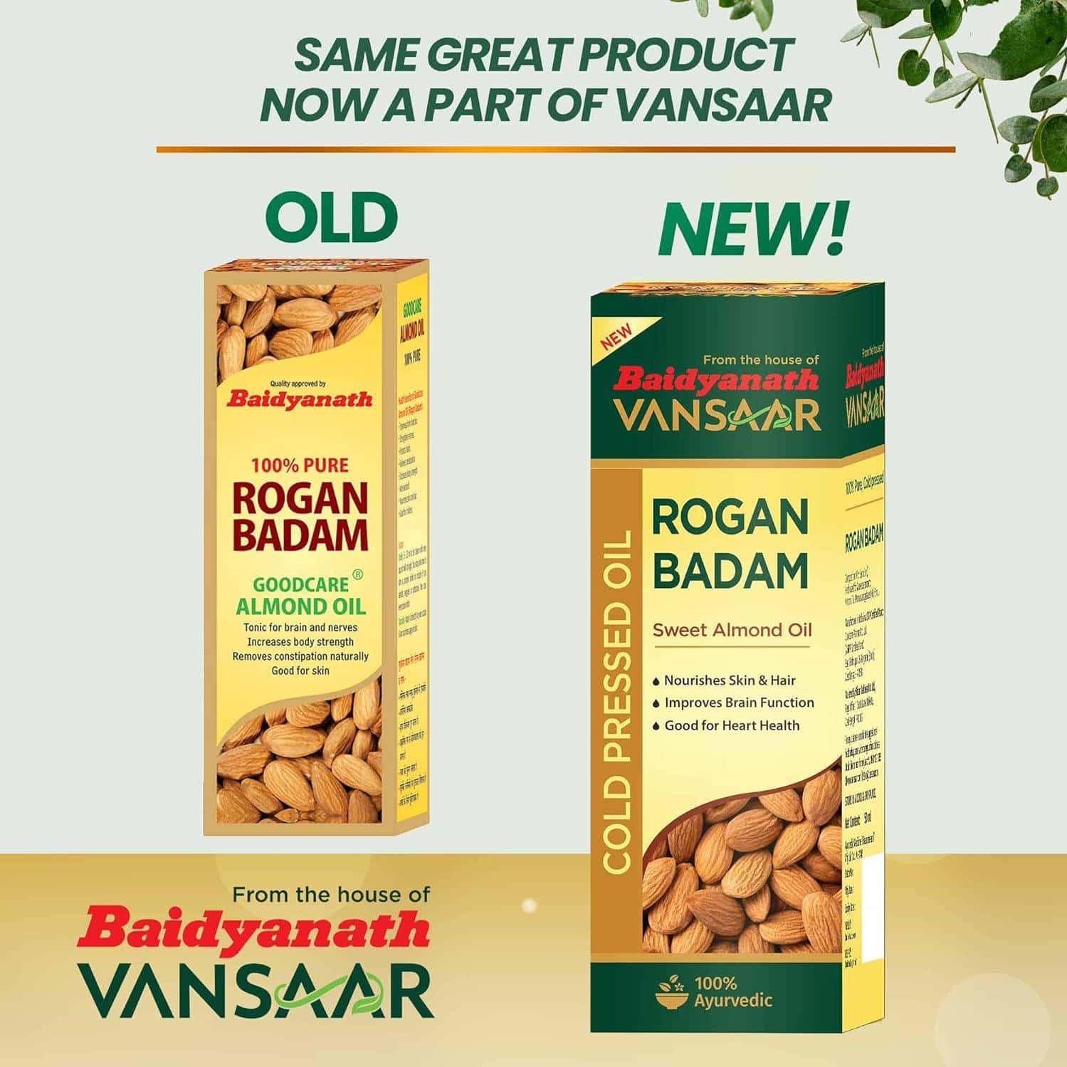 Buy BAIDYANATH 100% PURE GOODCARE ROGHAN ALMOND OIL 50ML Online & Get ...