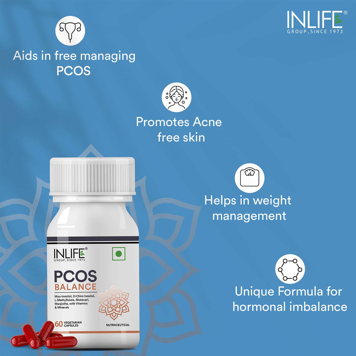 Buy INLIFE PCOS SUPPLEMENTS FOR WOMEN, PCOS BALANCE CAPSULE, HORMONAL ...