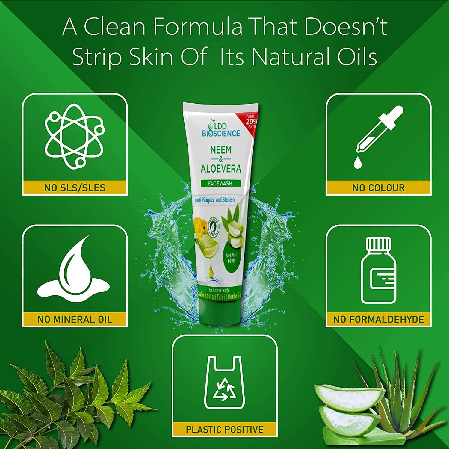 Buy LDD BIOSCIENCE NATURAL NEEM AND ALOE-VERA ANTI PIMPLES & ANTI ...