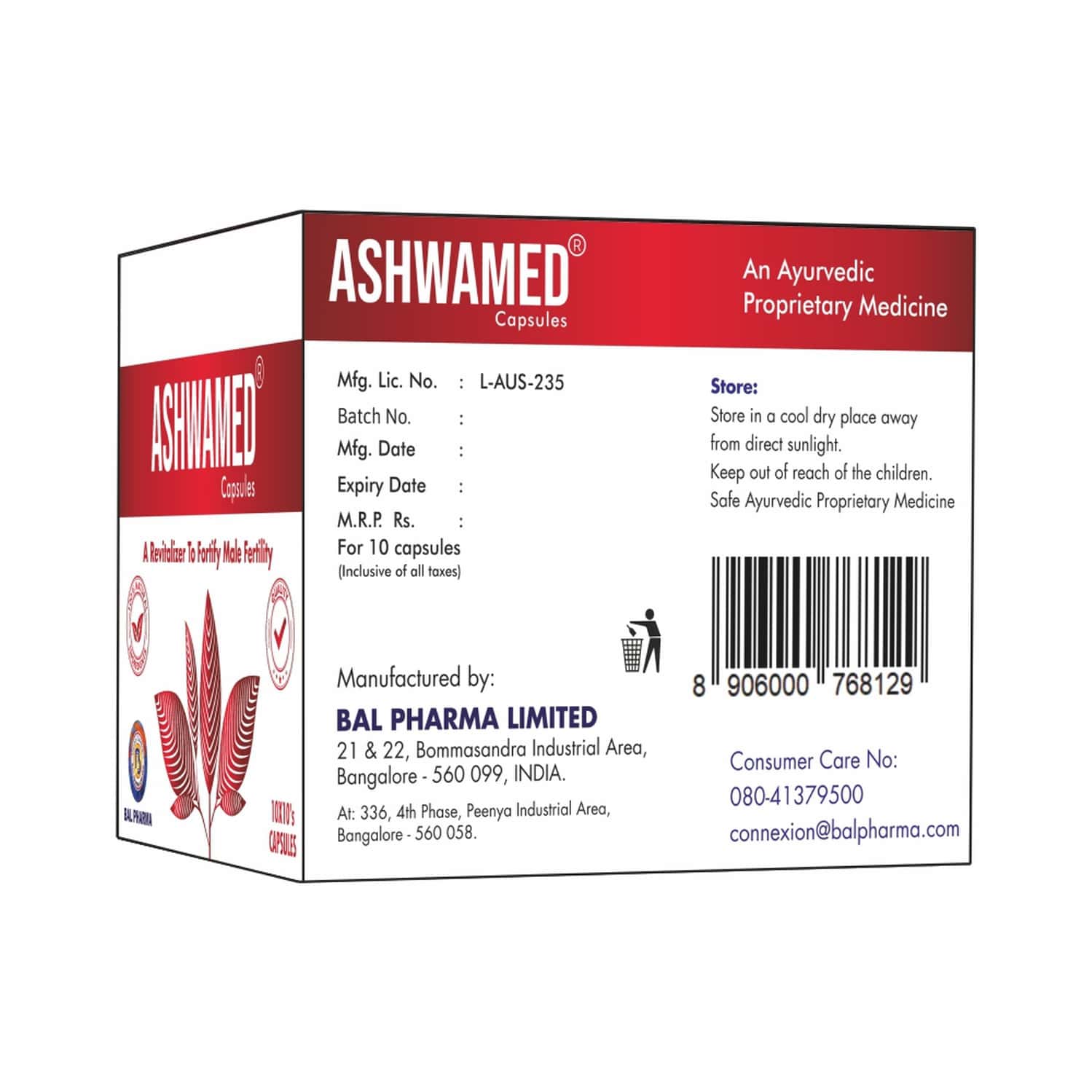 Buy ASHWAMED CAPSULE - RESTORES MALE VIRILITY - 10 X 10 Online & Get ...