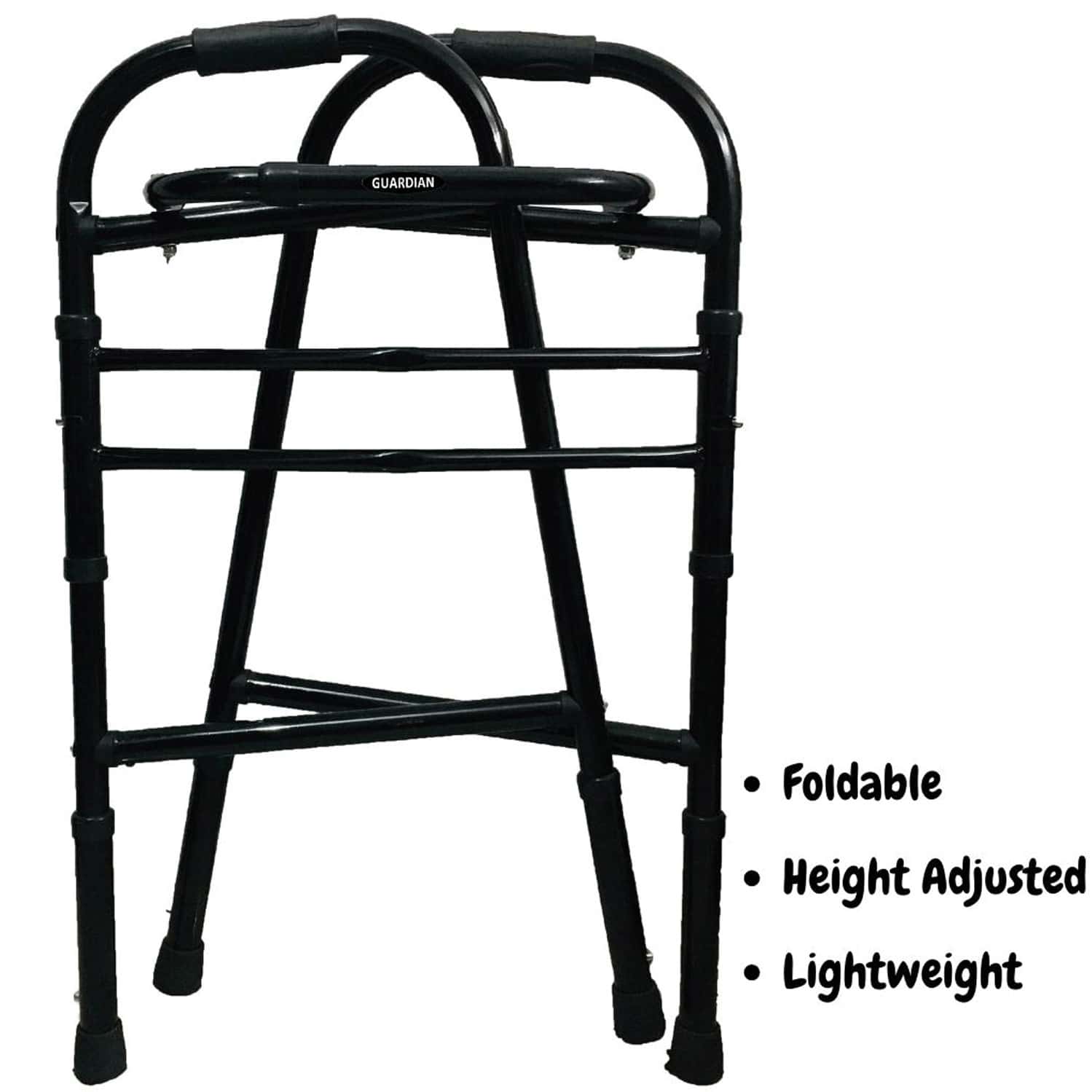 Buy GUARDIAN WALKING WALKER FOR PATIENTS, FOLDABLE WALKER, BLACK Online ...