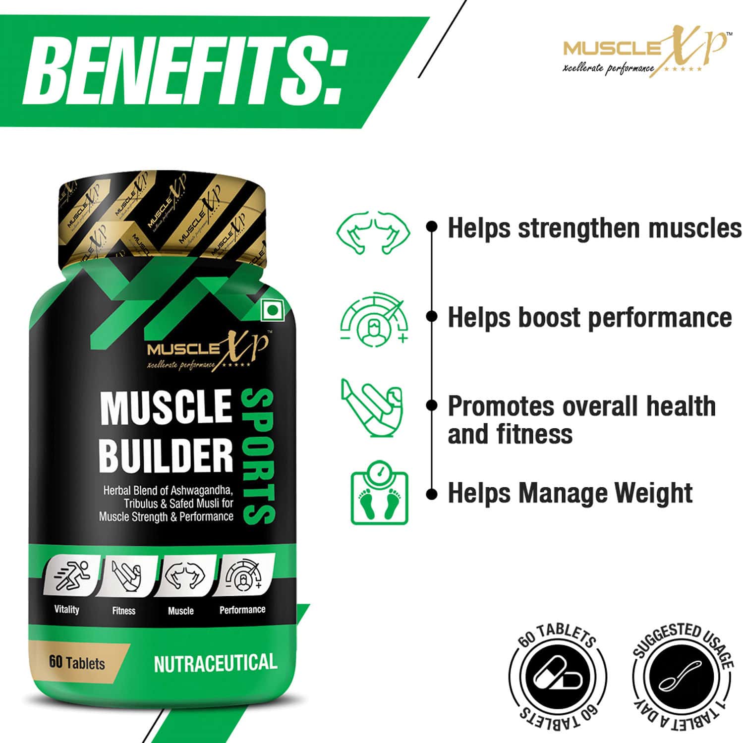 Buy MUSCLEXP MUSCLE BUILDER SPORTS, 60 TABLETS Online & Get Upto 60% ...