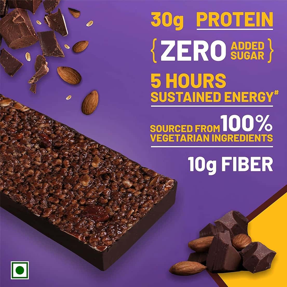 Buy RITEBITE MAX PROTEIN ULTIMATE CHOCO ALMOND PROTEIN BARS 600G - PACK OF 6 (100G X 6) Online ...