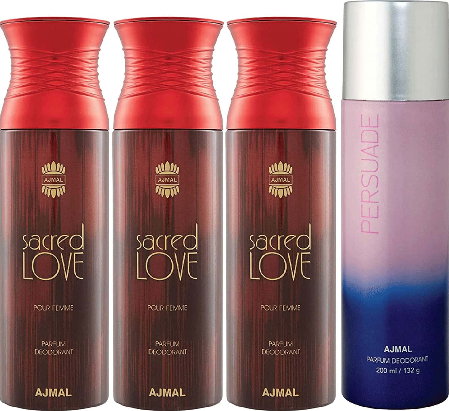 Buy AJMAL 3 SACRED LOVE FOR WOMEN AND 1 MAGNETIZE FOR MEN & WOMEN ...