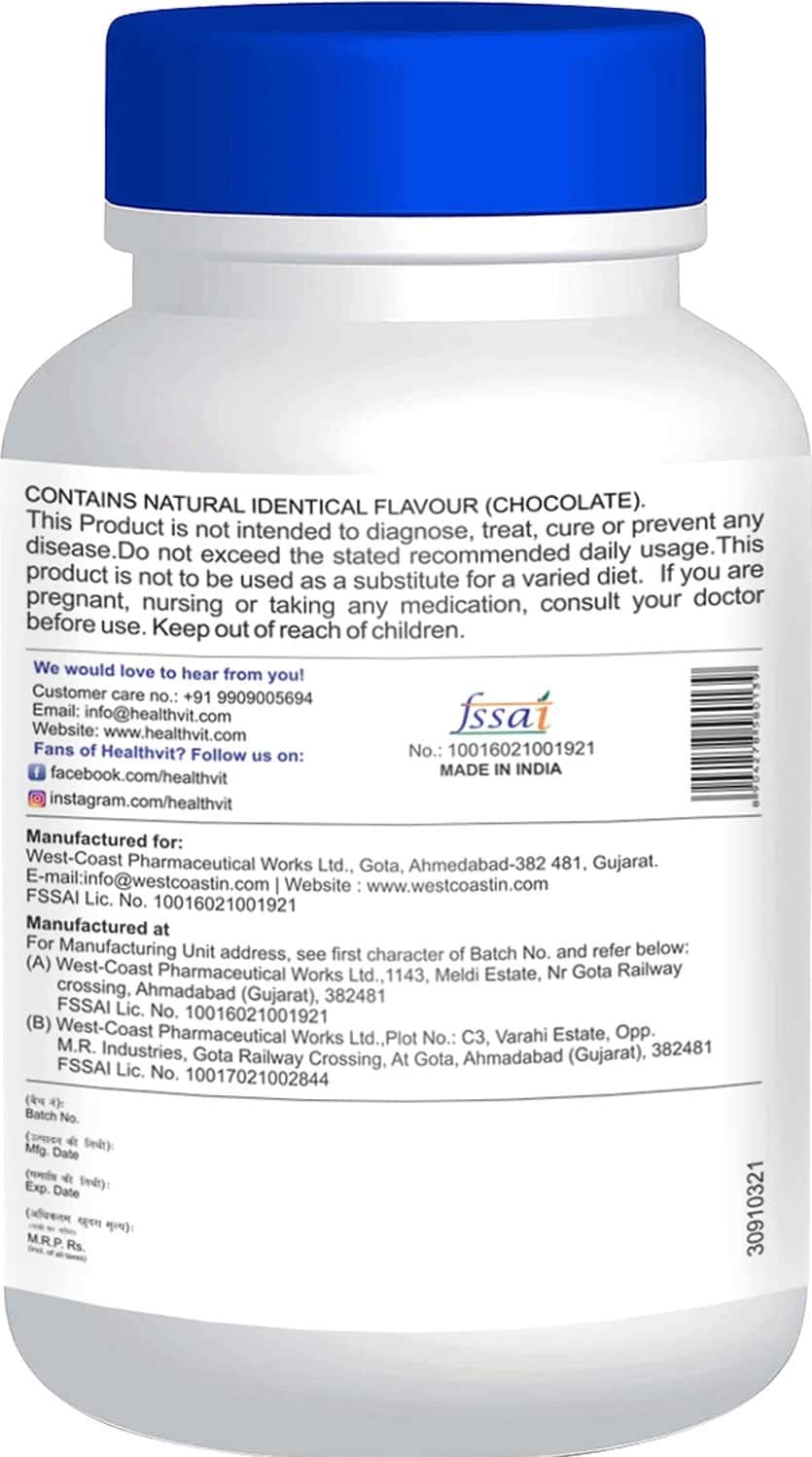 Buy HEALTHVIT CALVITAN-KID KIDS CALCIUM WITH VITAMIN D FOR STRONG BONE ...