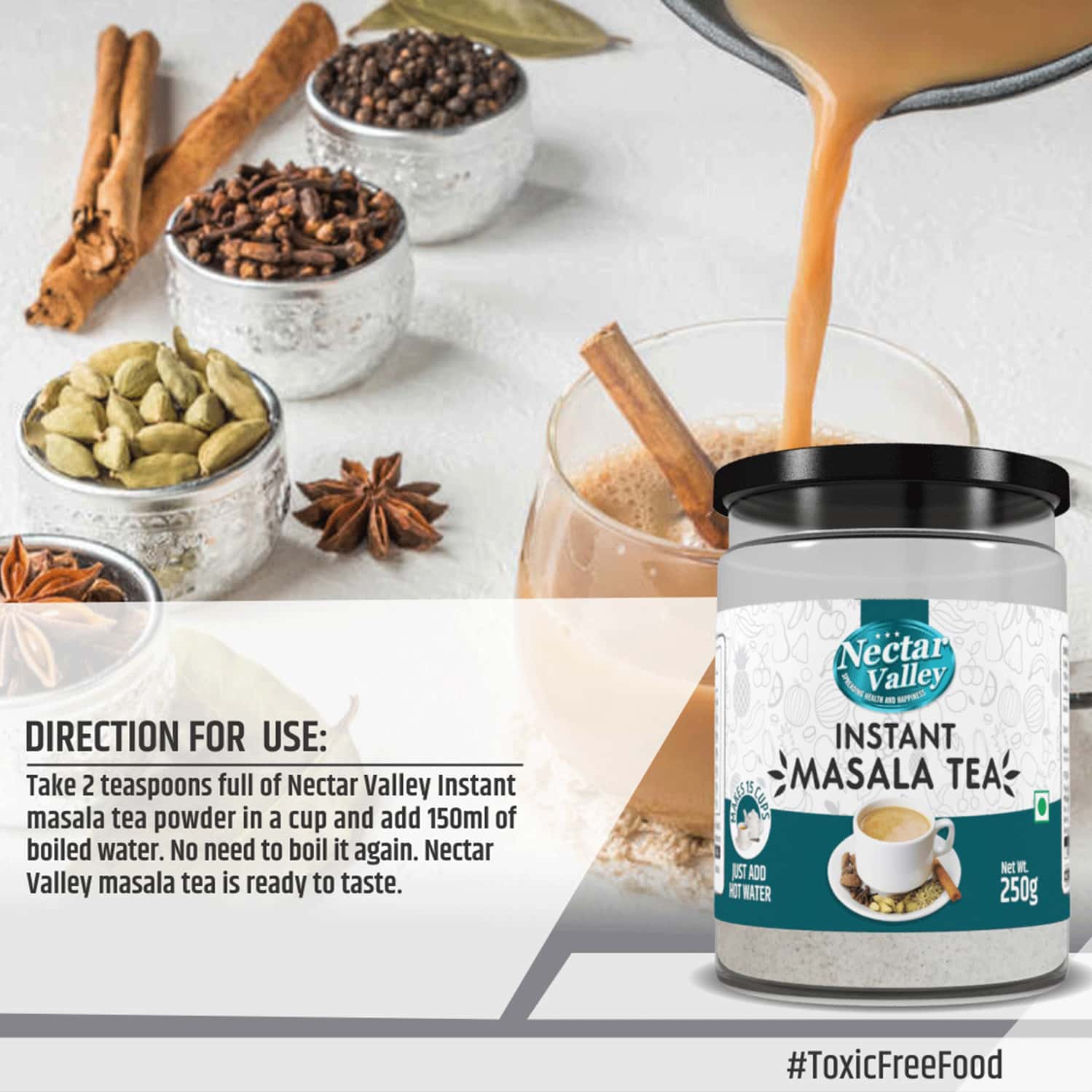 Buy NECTAR VALLEY INSTANT MASALA TEA/CHAI | SERVES 15 CUPS | INDIAN ...