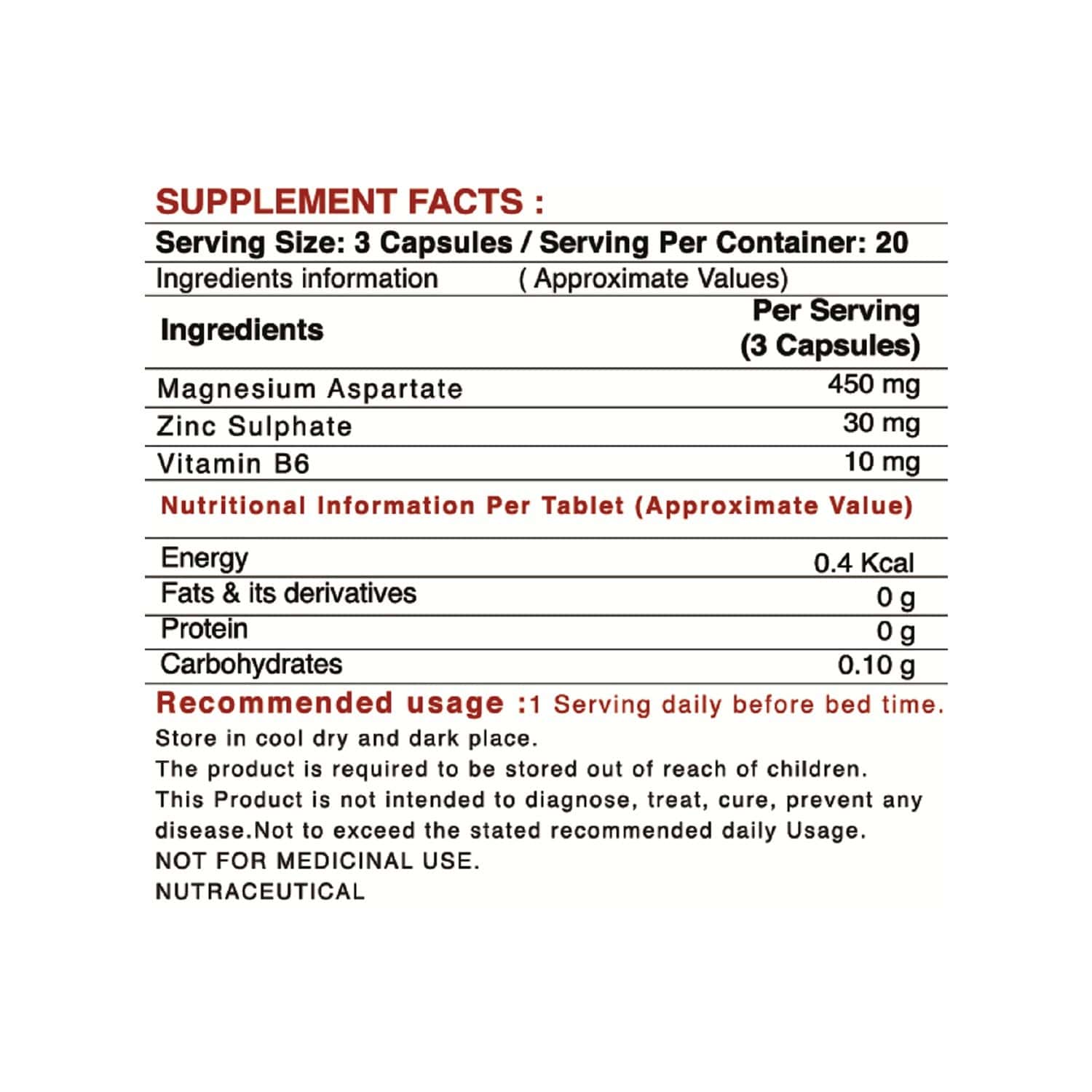 Buy PHARMGRADE RECOVERY MAX ZMA WITH MAGNESIUM, ZINC & VITAMIN B6 FOR ...