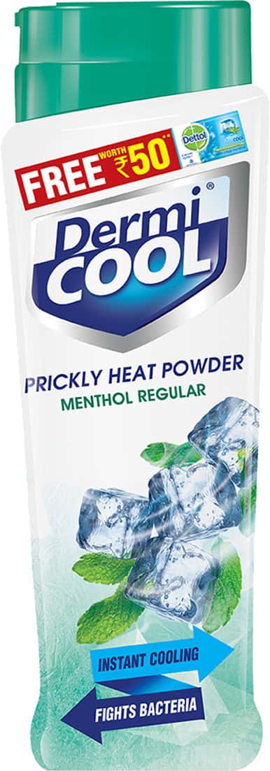 Buy DERMICOOL PRICKLY HEAT POWDER MENTHOL REGULAR WITH DETTOL COOL SOAP ...