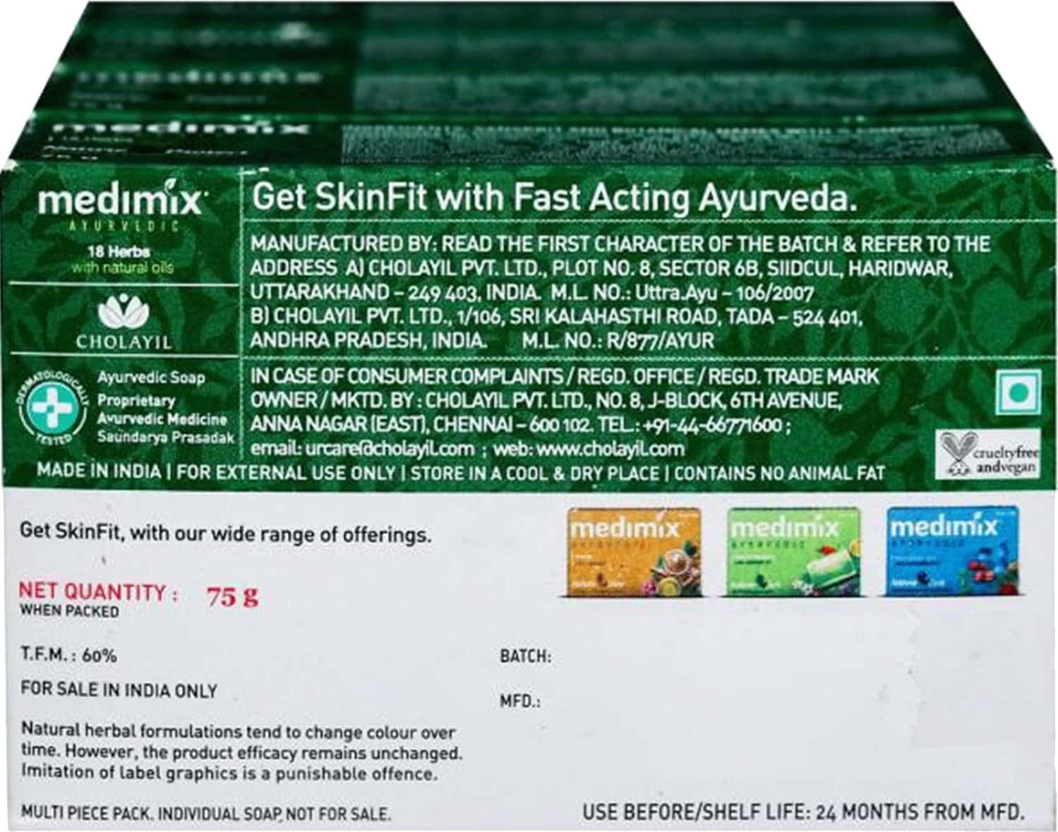 Buy MEDIMIX AYURVEDIC 18 HERBS WITH NATURAL OILS, 75GX4(BUY 3 GET 1 ...