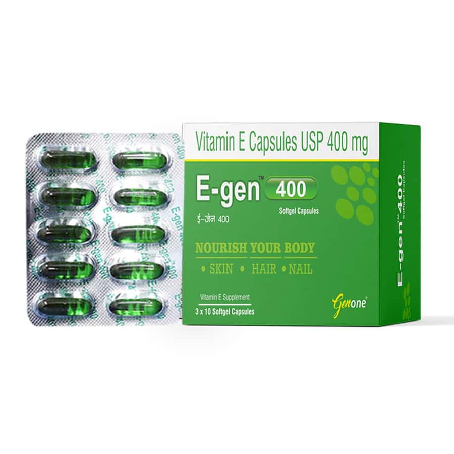 Buy GENONE EGEN 400 VITAMIN E CAPSULES FOR SKIN AND HAIR (30 CAPSULES ...