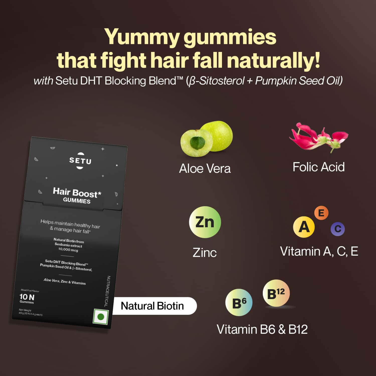 Buy HAIR BOOST GUMMIES| NATURAL BIOTIN FROM SESBANIA, ALOE VERA EXTRACT ...