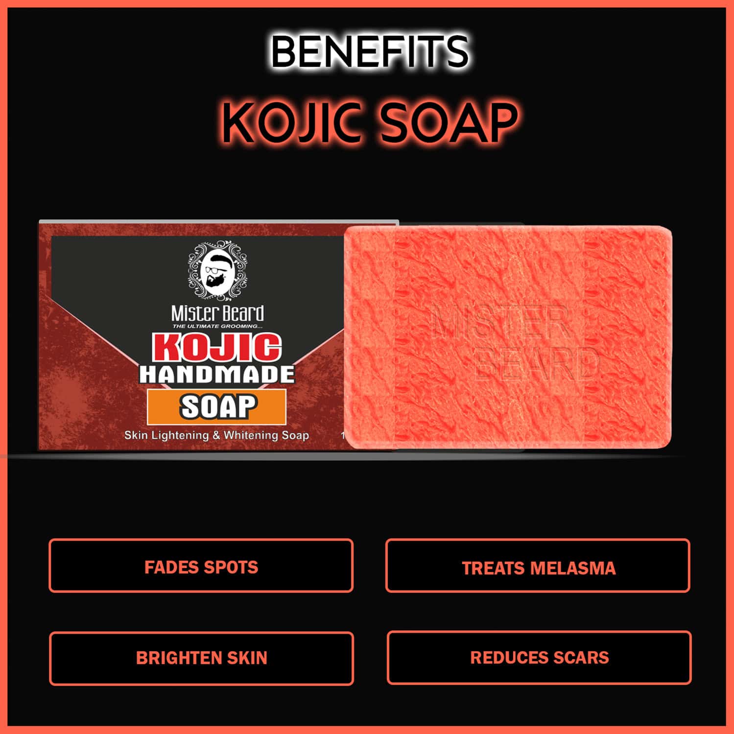 Buy MISTER BEARD KOJIC HANDMADE SOAP 100GM (PACK OF 3) Online & Get ...