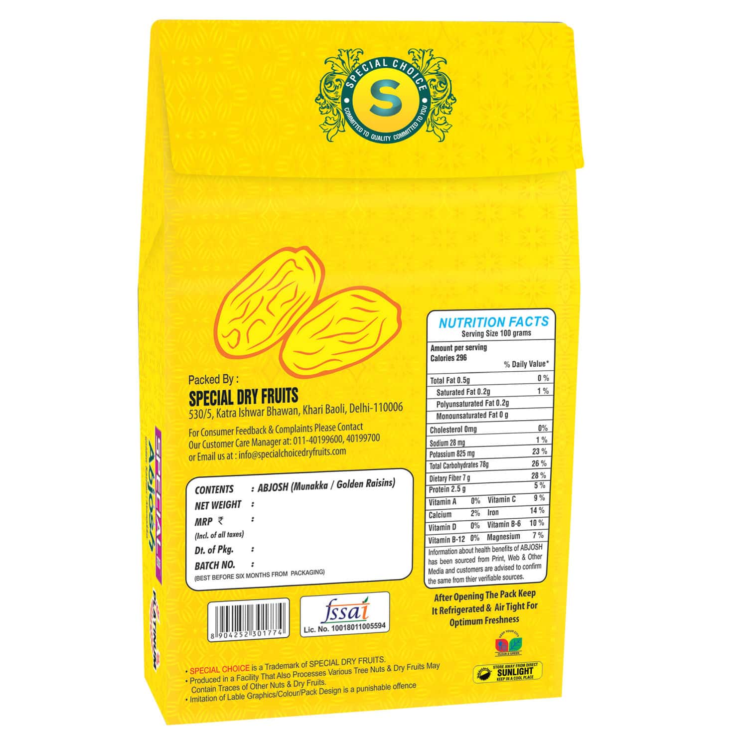 Buy SPECIAL CHOICE ABJOSH (MUNAKKA/ GOLDEN RAISINS) PLATINUM 250G X 4 ...