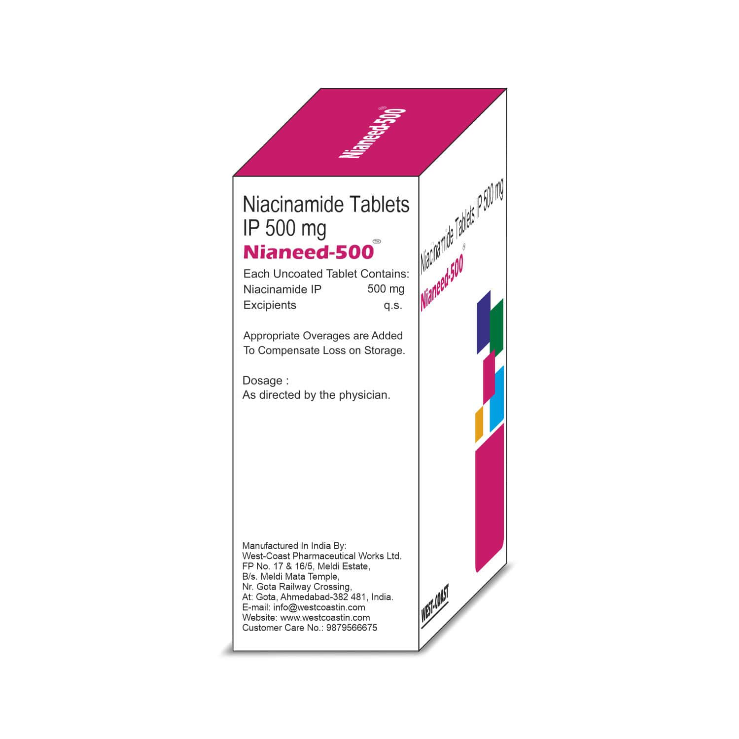 Buy WEST COAST NIANEED 500 NIACINAMIDE FOR BLOOD CIRCULATION & SKIN ...