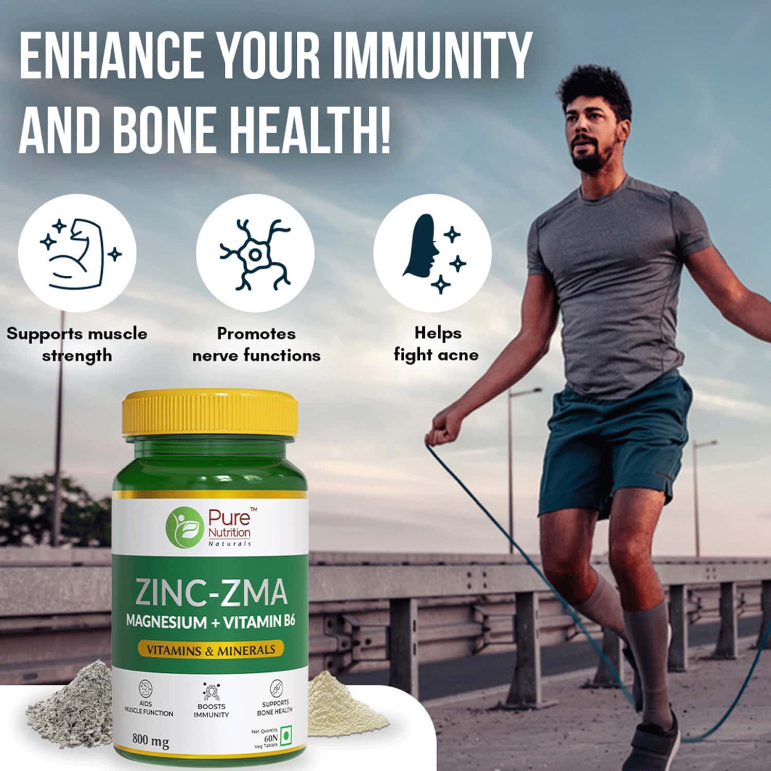 Buy PURE NUTRITION ZINC-ZMA - ZINC TABLETS FOR MEN & WOMEN TO BOOST ...