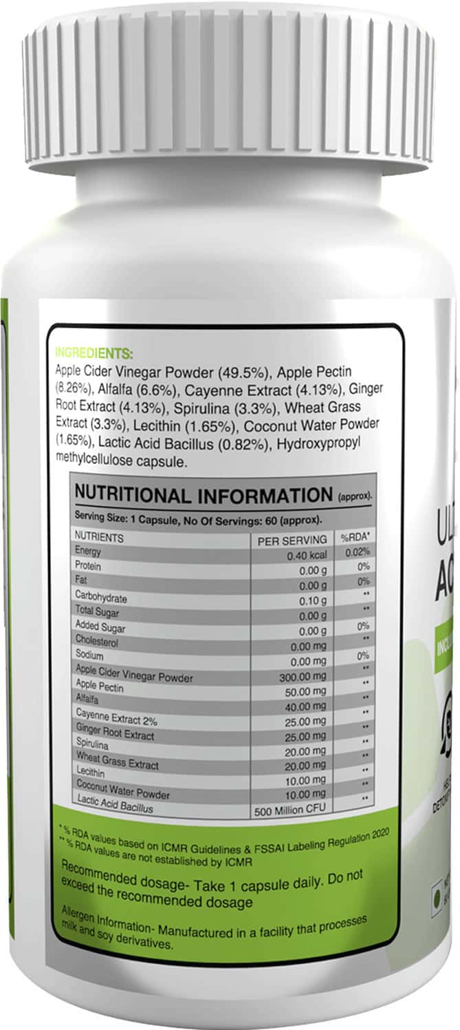 Buy GENETIC NUTRITION - ULTRA ACV PLUS GREENS 60 CAPSULES Online & Get ...