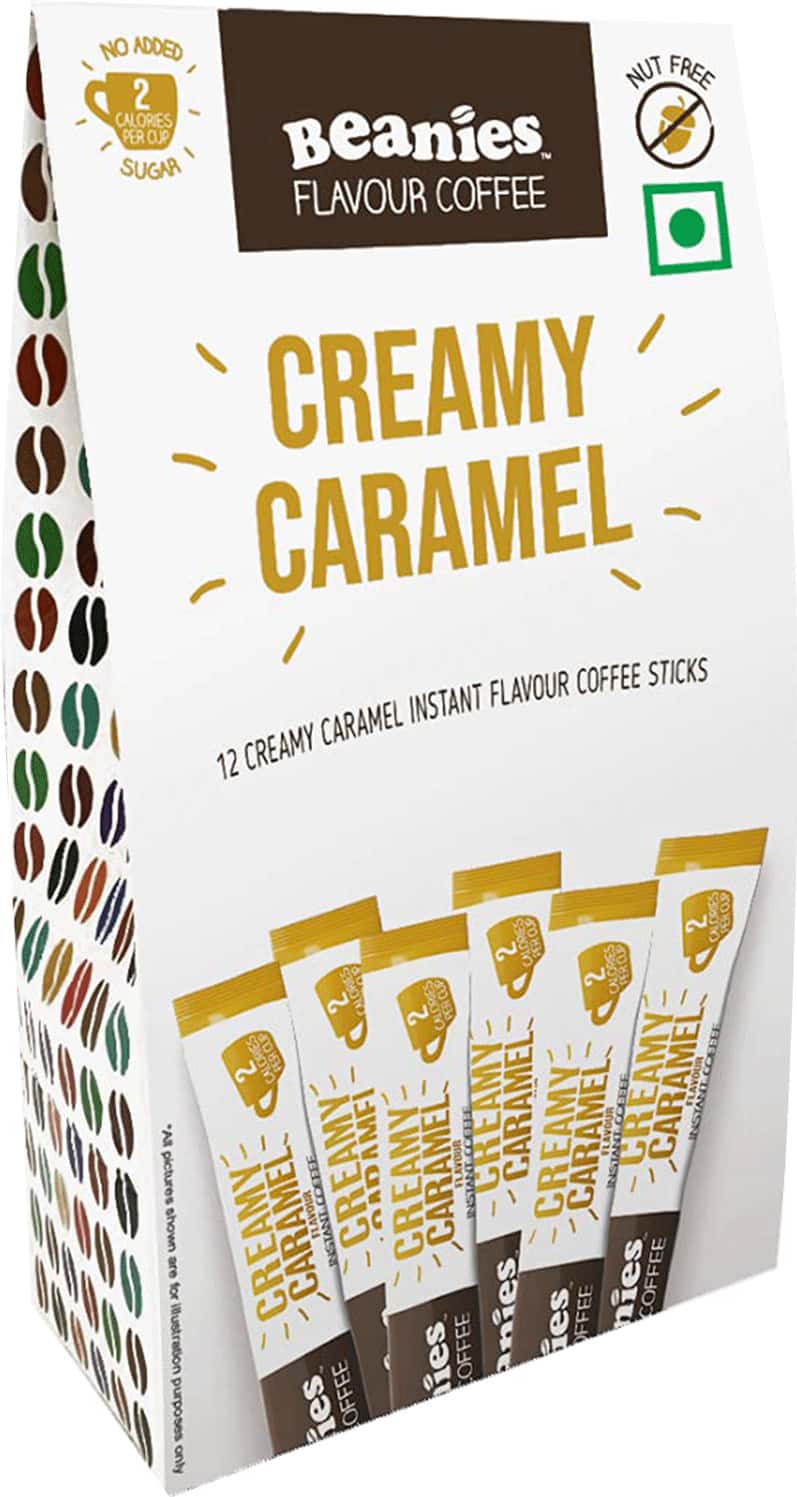 Buy BEANIES FLAVOURED INSTANT COFFEE - STICKS CREAMY CARAMEL 24G Online ...
