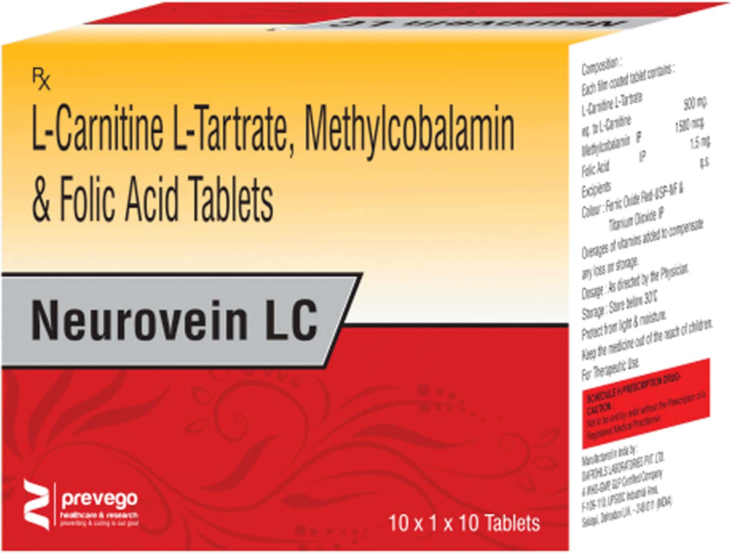 Buy Neurovein Lc Strip Of 10 Tablets Online at Flat 15% OFF | PharmEasy