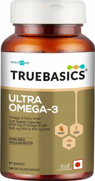 Buy TRUEBASICS ULTRA OMEGA ENRICHED WITH 1250 MG WITH 425MG EPA & 325MG ...