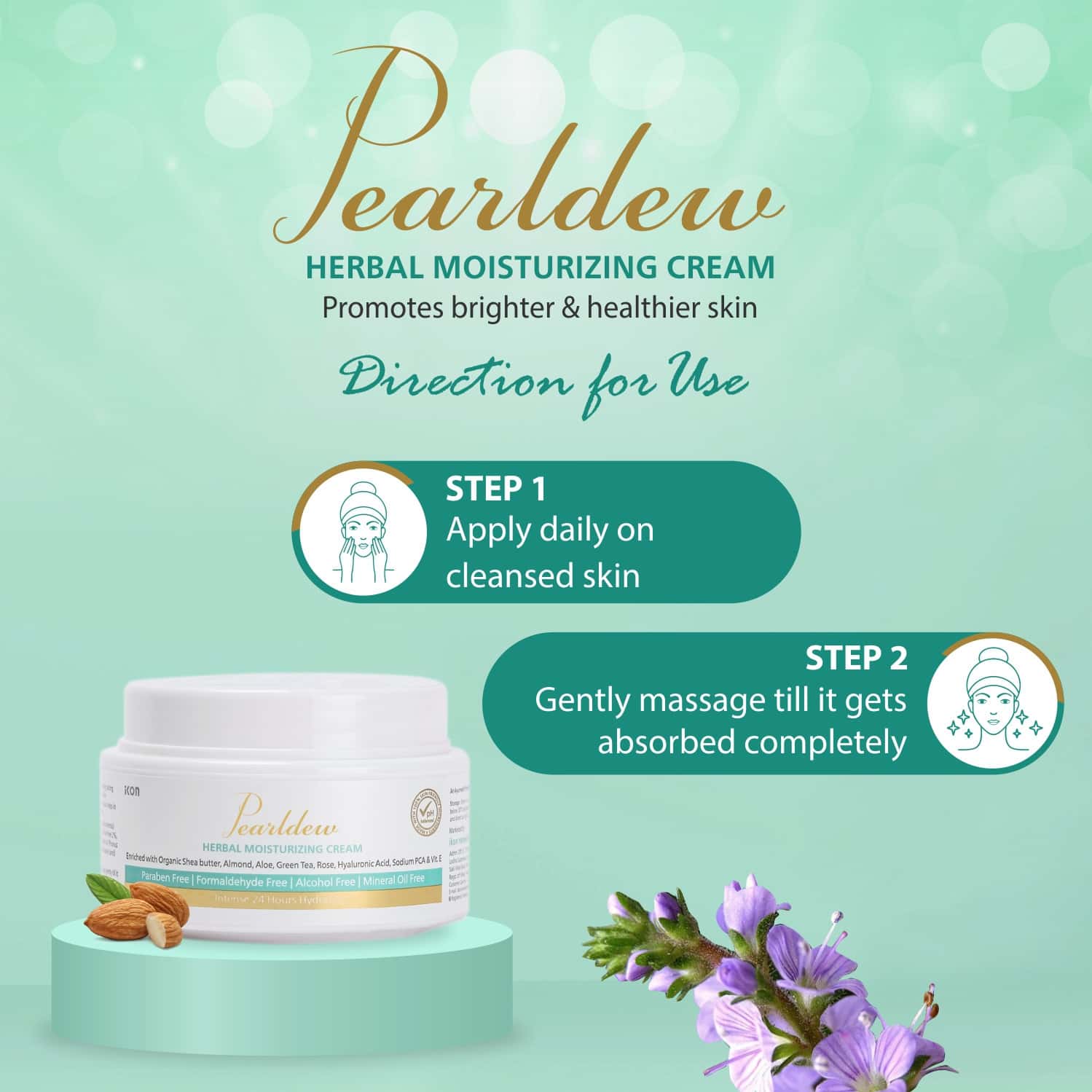 Buy PEARLDEW HERBAL MOISTURIZING CREAM 50 GM | WITH AVOCADO & BUTTERS ...