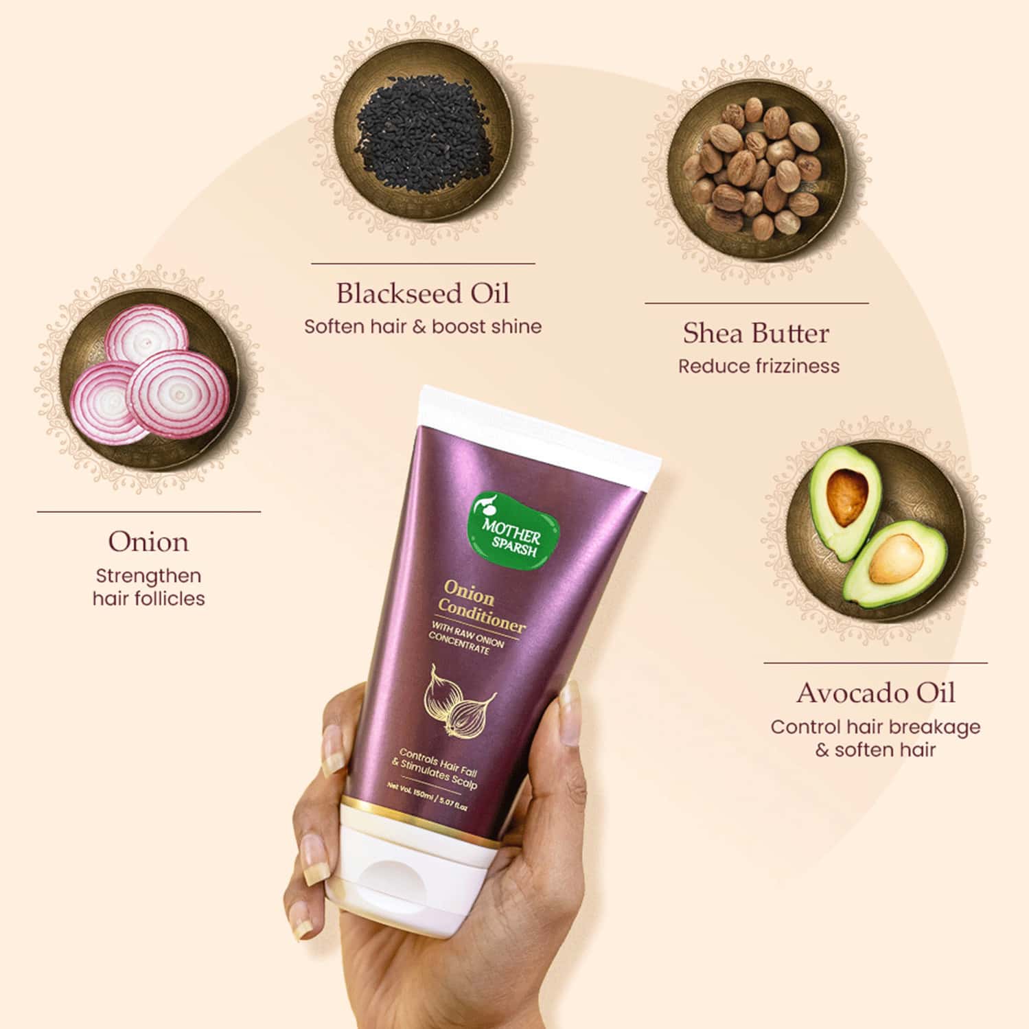 Buy MOTHER SPARSH ONION HAIR CONDITIONER WITH RAW ONION CONCENTRATE ...