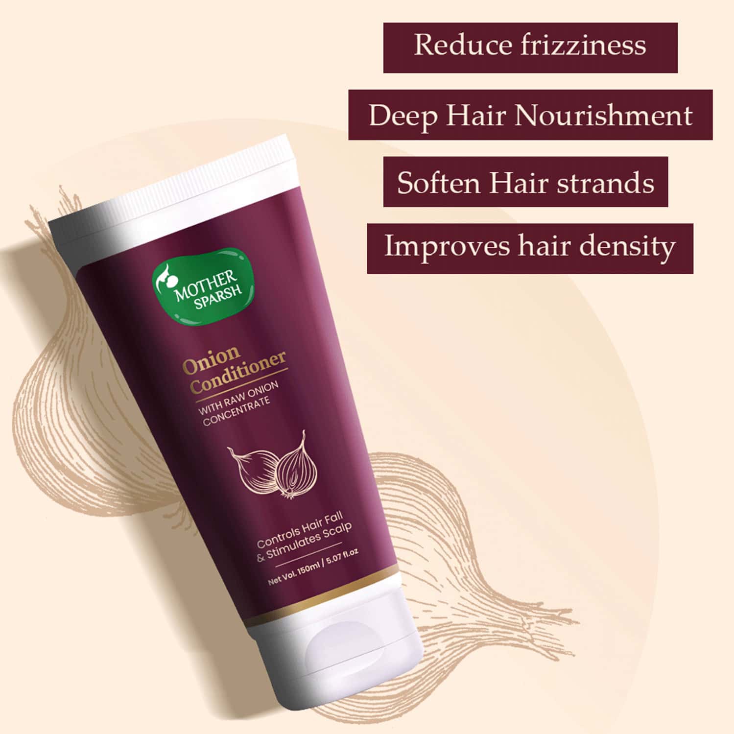 Buy MOTHER SPARSH ONION HAIR CONDITIONER WITH RAW ONION CONCENTRATE ...