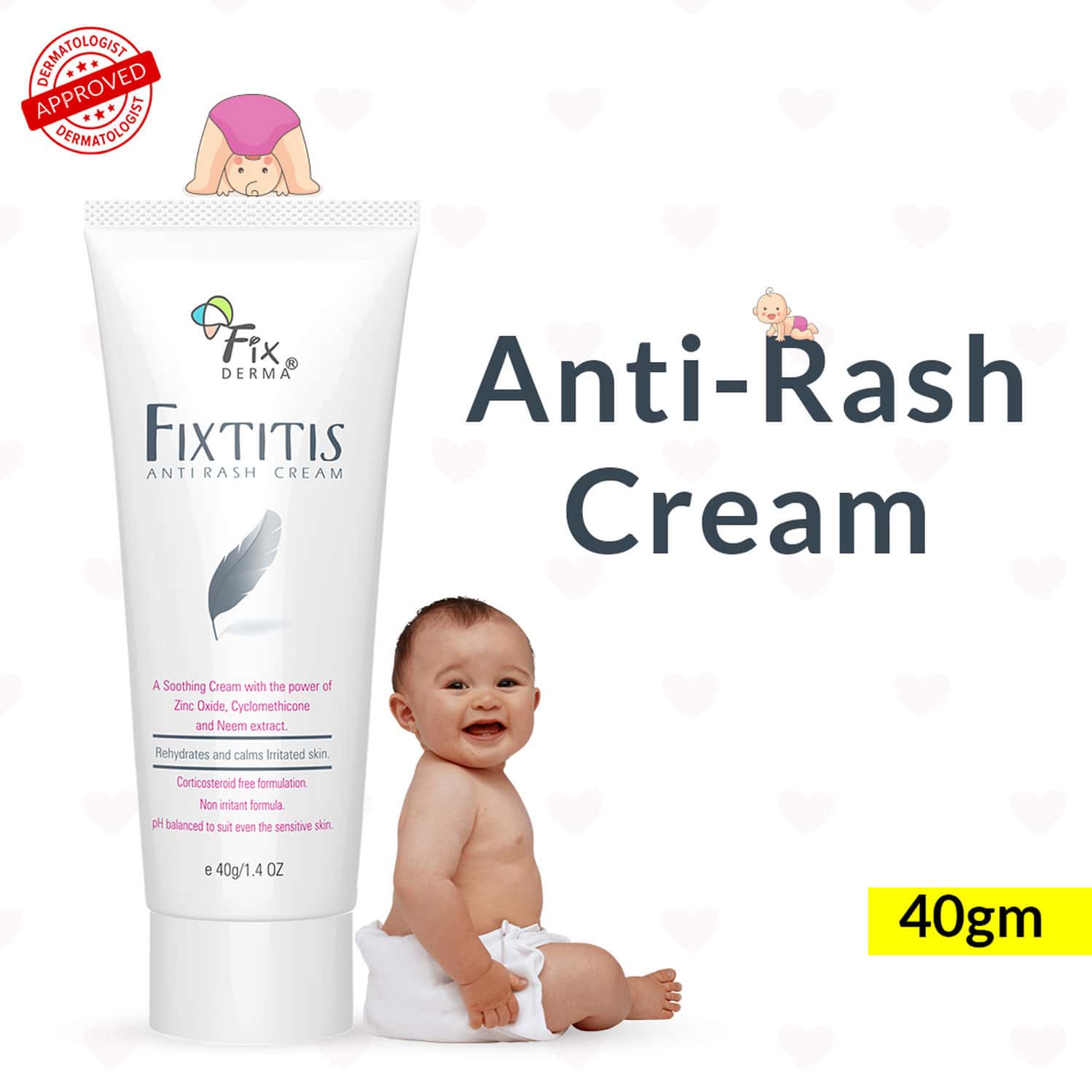 Buy FIXDERMA 15% ZINC OXIDE FIXTITIS ANTI RASH CREA,| DIAPER RASH CREAM ...