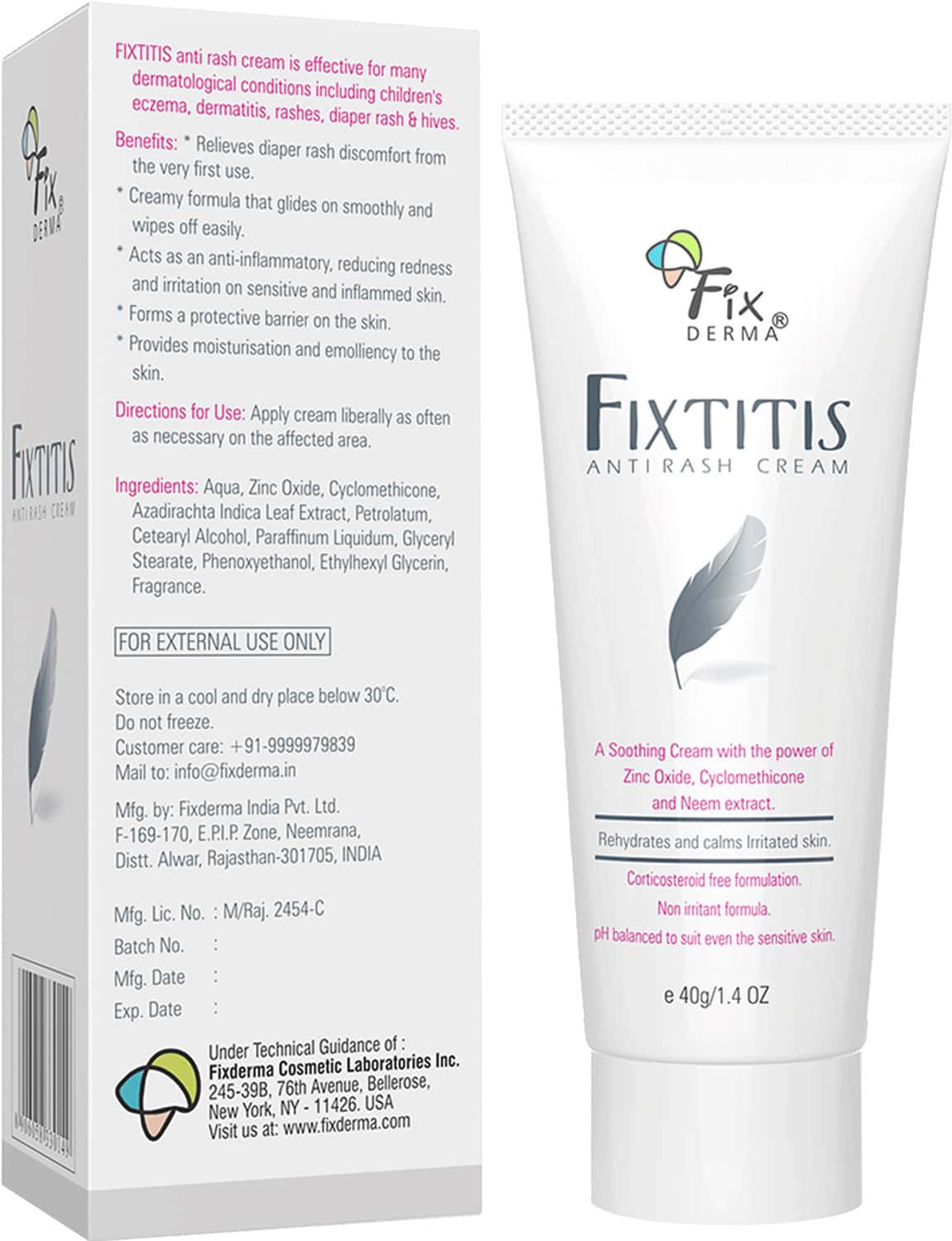 Buy FIXDERMA FIXTITIS ANTI RASH CREAM 40 GM SOOTHEN & CALMS THE SKIN ...