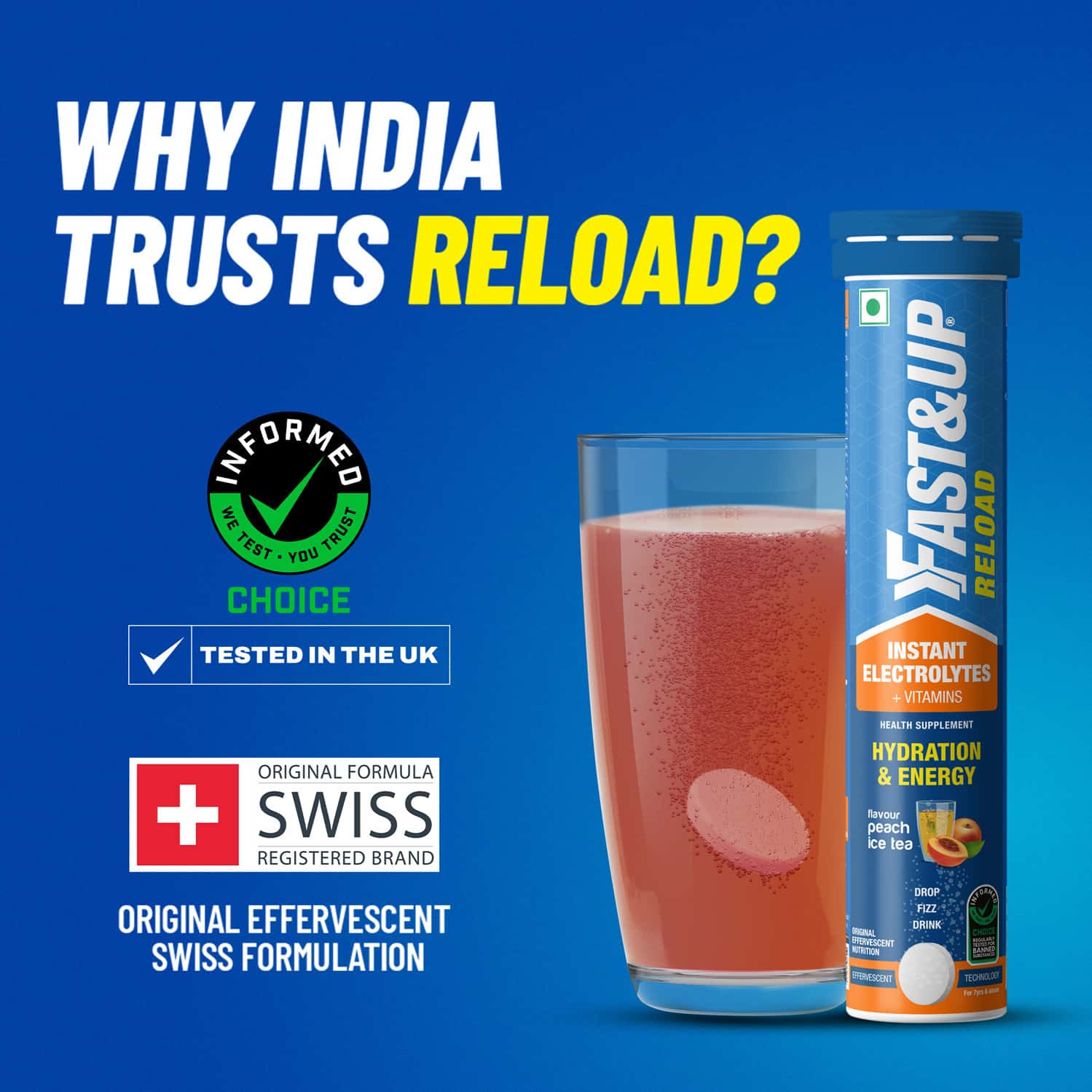 Buy FAST&UP RELOAD ELECTROLYTE ENERGY AND HYDRATION PEACH ICE TEA- 20 ...