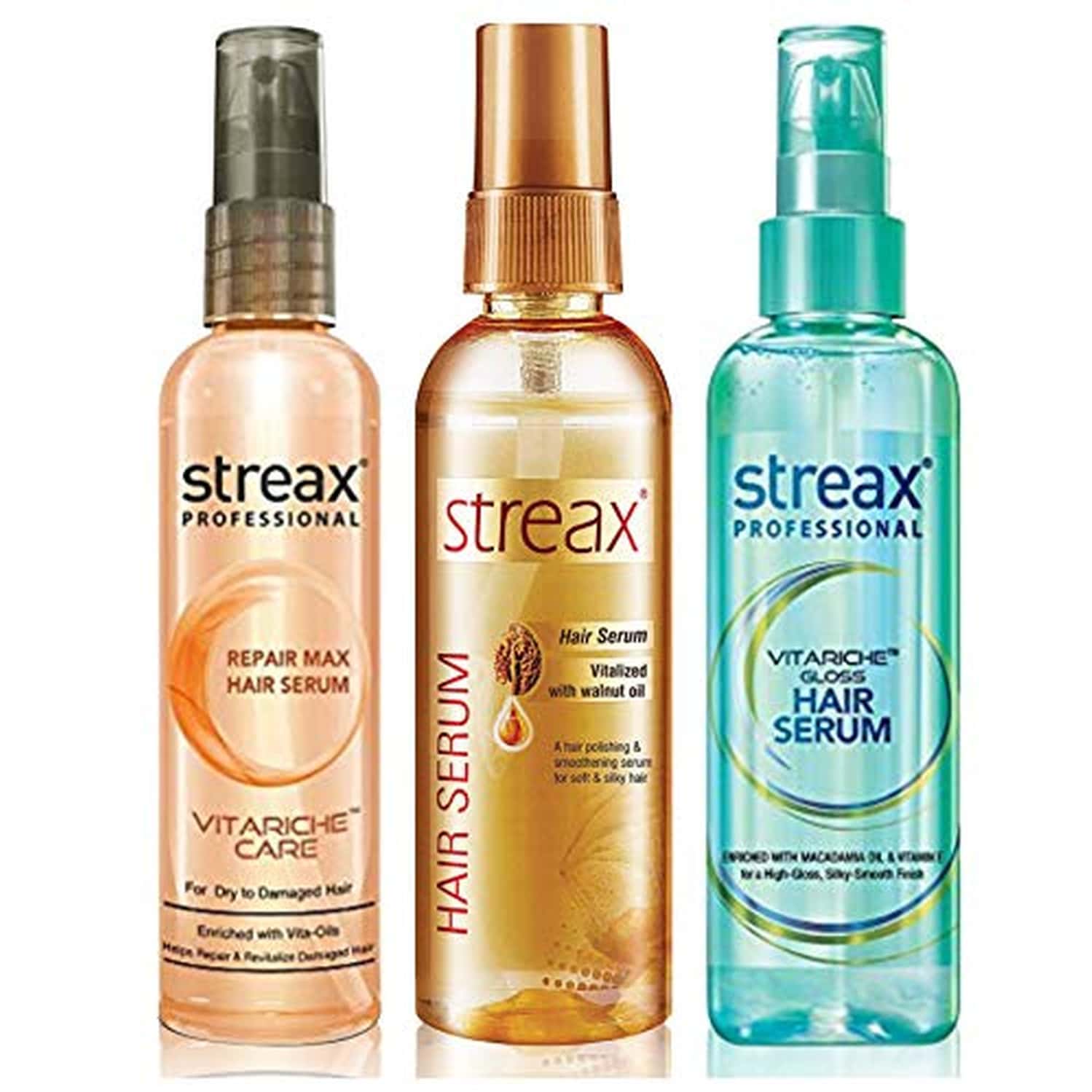 Buy STREAX PROFESSIONAL VITARICHE GLOSS HAIR SERUM 115ML X PACK OF 2 ...