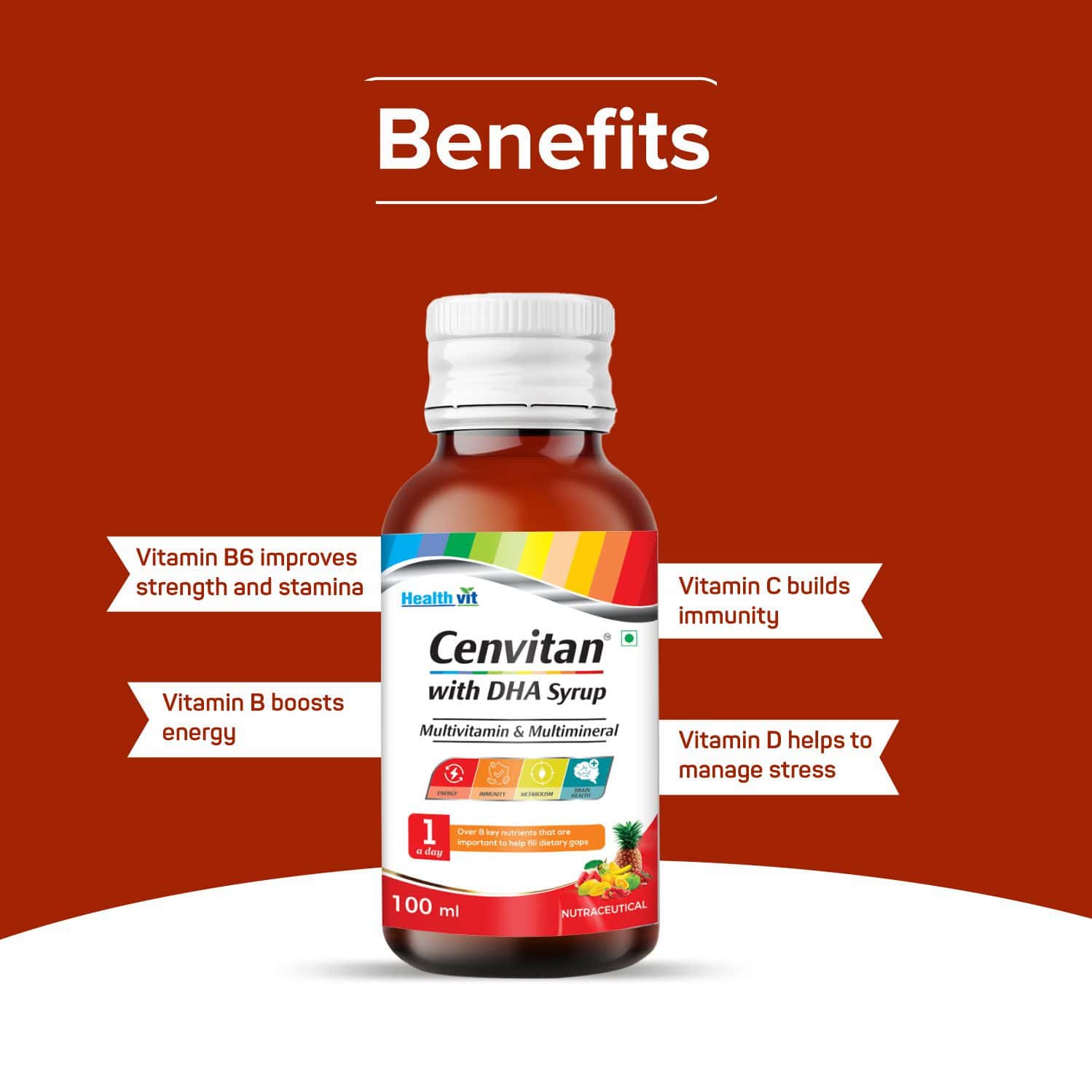 Buy HEALTHVIT CENVITAN WITH DHA SYRUP|MULTIVITAMIN & MULTIMINERALS ...