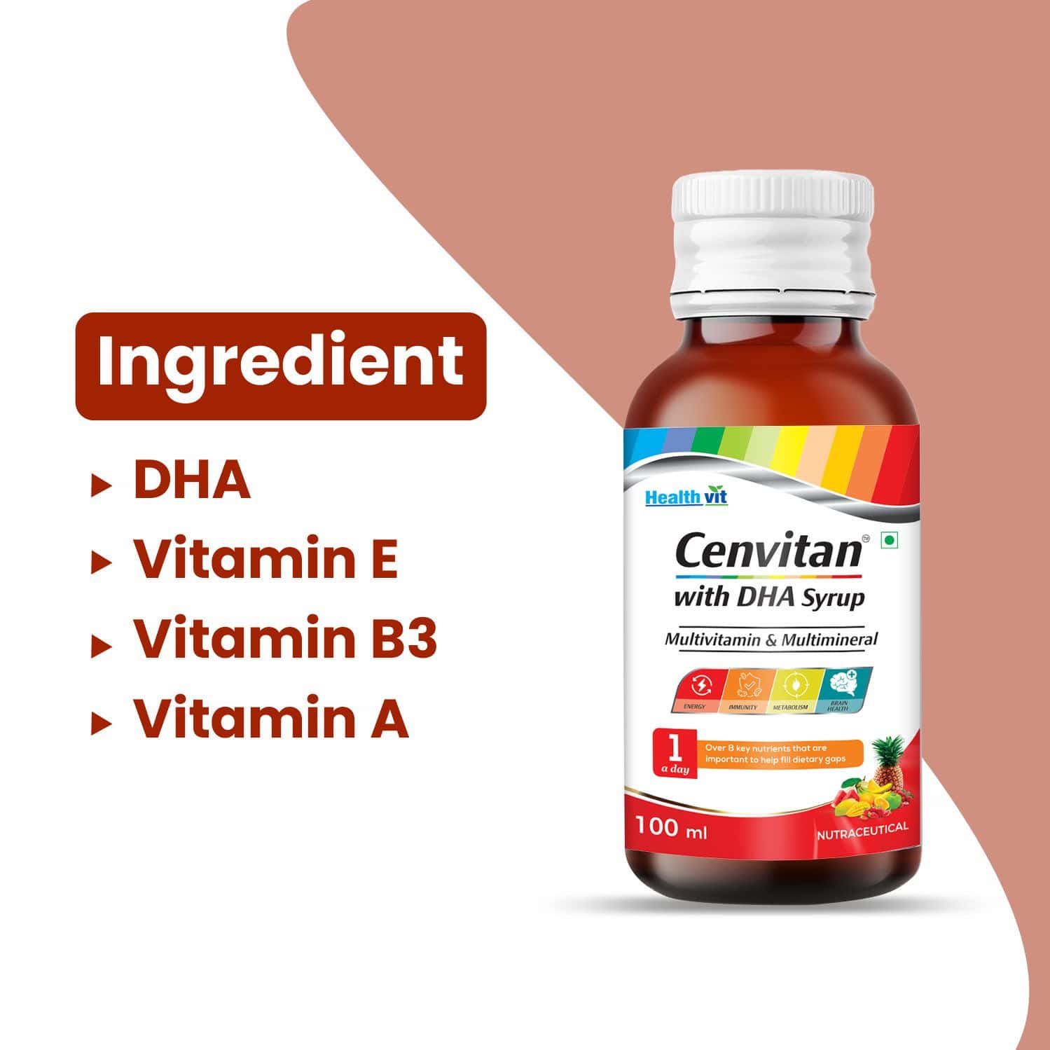 Buy HEALTHVIT CENVITAN WITH DHA SYRUP|MULTIVITAMIN & MULTIMINERALS ...