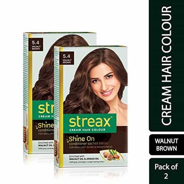 Buy STREAX CREAM HAIR COLOUR WALNUT BROWN , 120ML X PACK OF 2 Online ...