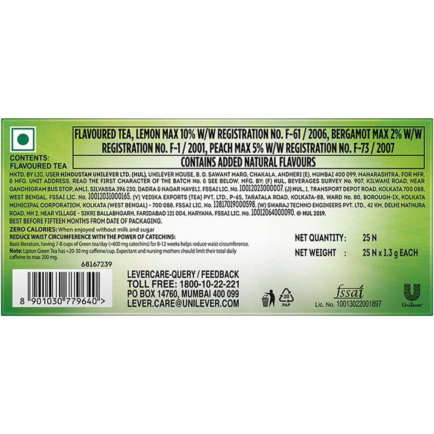 Buy LIPTON LEMON ZEST GREEN TEA BAGS, 25 PC Online & Get Upto 60% OFF ...