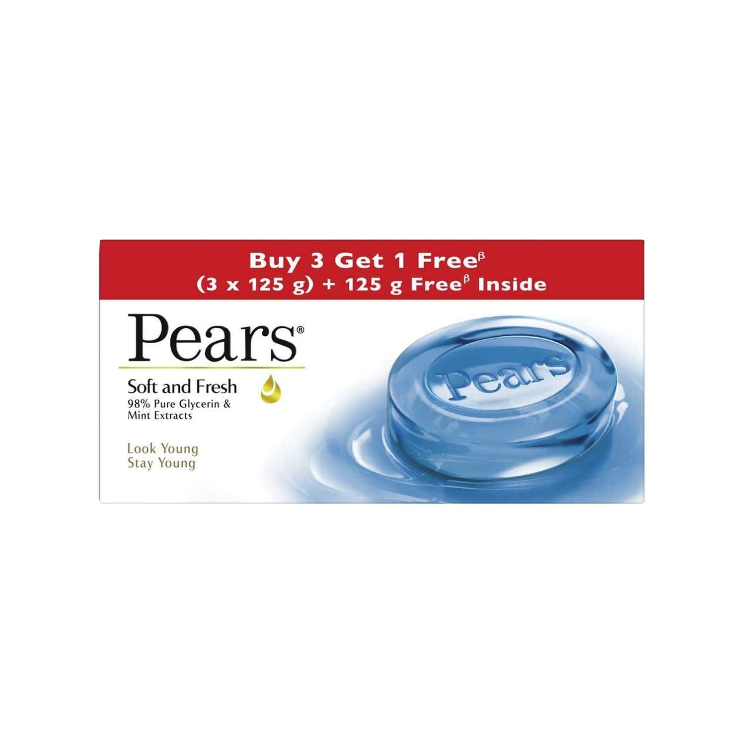 Buy PEARS SOFT & FRESH BATHING BAR WITH 98% PURE GLYCERINE & MINT ...
