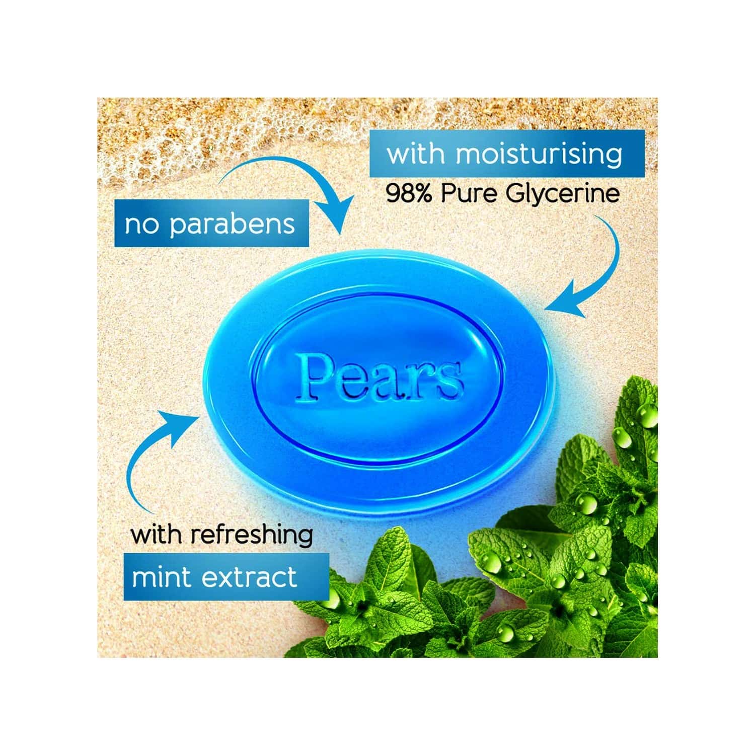 Buy PEARS SOFT & FRESH BATHING BAR WITH 98% PURE GLYCERINE & MINT ...