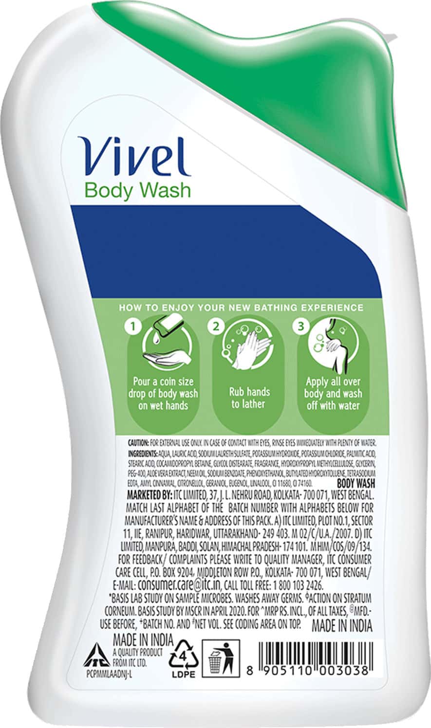 Buy VIVEL 3IN1 BEAUTY PROTECTION BODY WASH WITH NEEM OIL & ALOE VERA IN ...