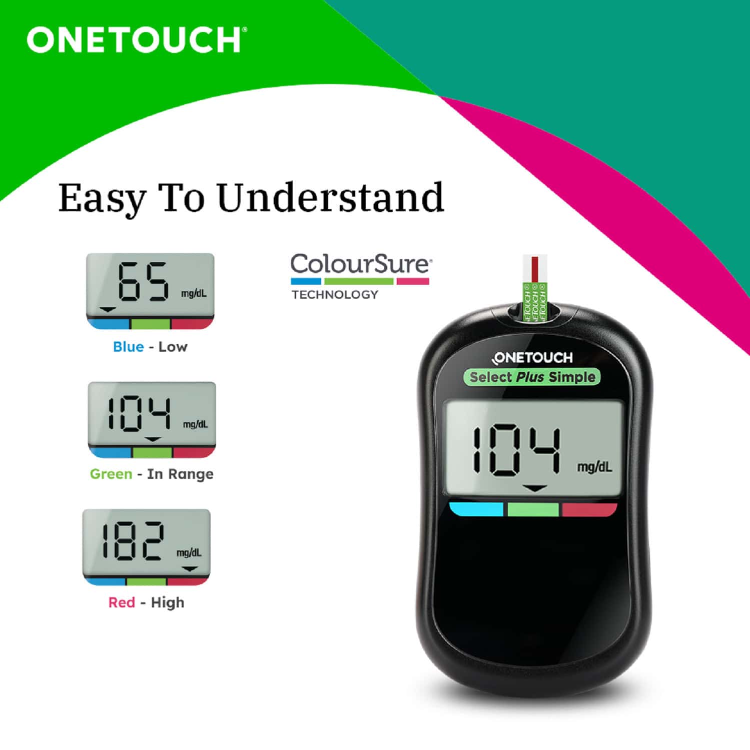 Buy ONETOUCH SELECT PLUS SIMPLE GLUCOMETER | FREE 10 TEST STRIPS + 10 ...