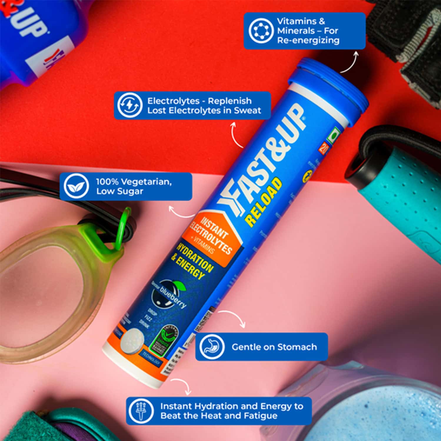 Buy FAST&UP RELOAD INSTANT HYDRATION AND ENERGY DRINK- PACK OF 20 ...