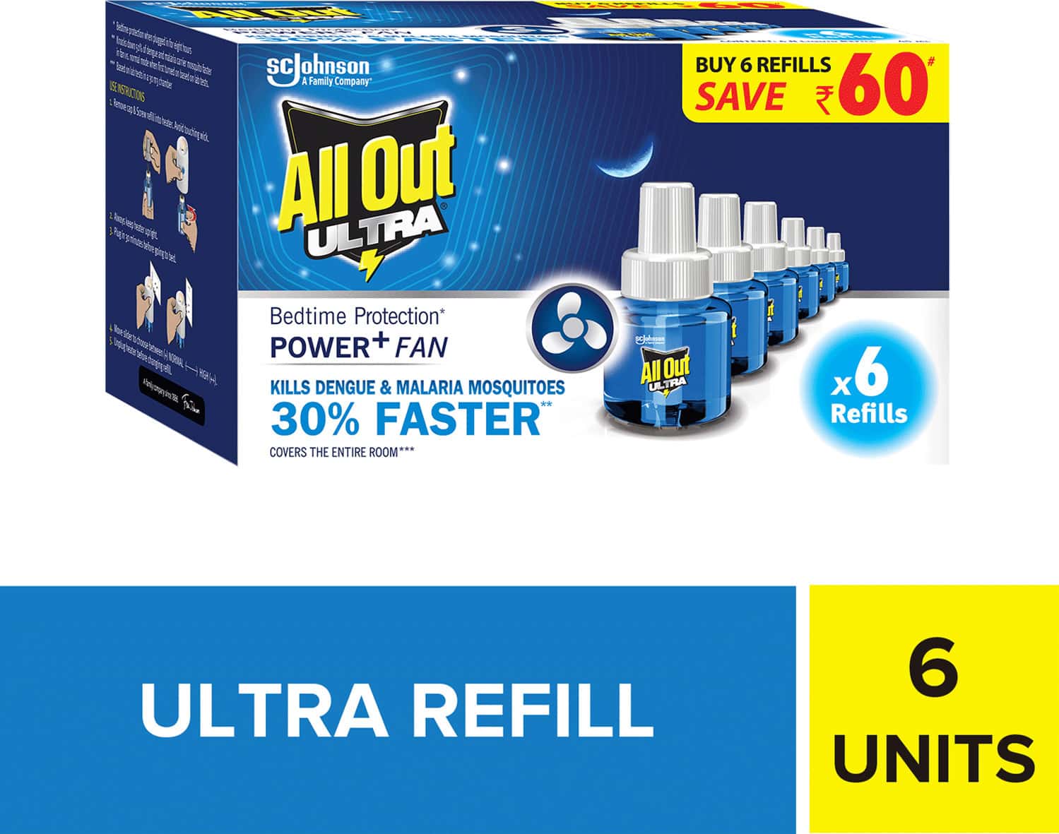 Buy ALL OUT ULTRA MOSQUITO REPELLANT COMBI PACK (MACHINE + 2 REFILLS ...