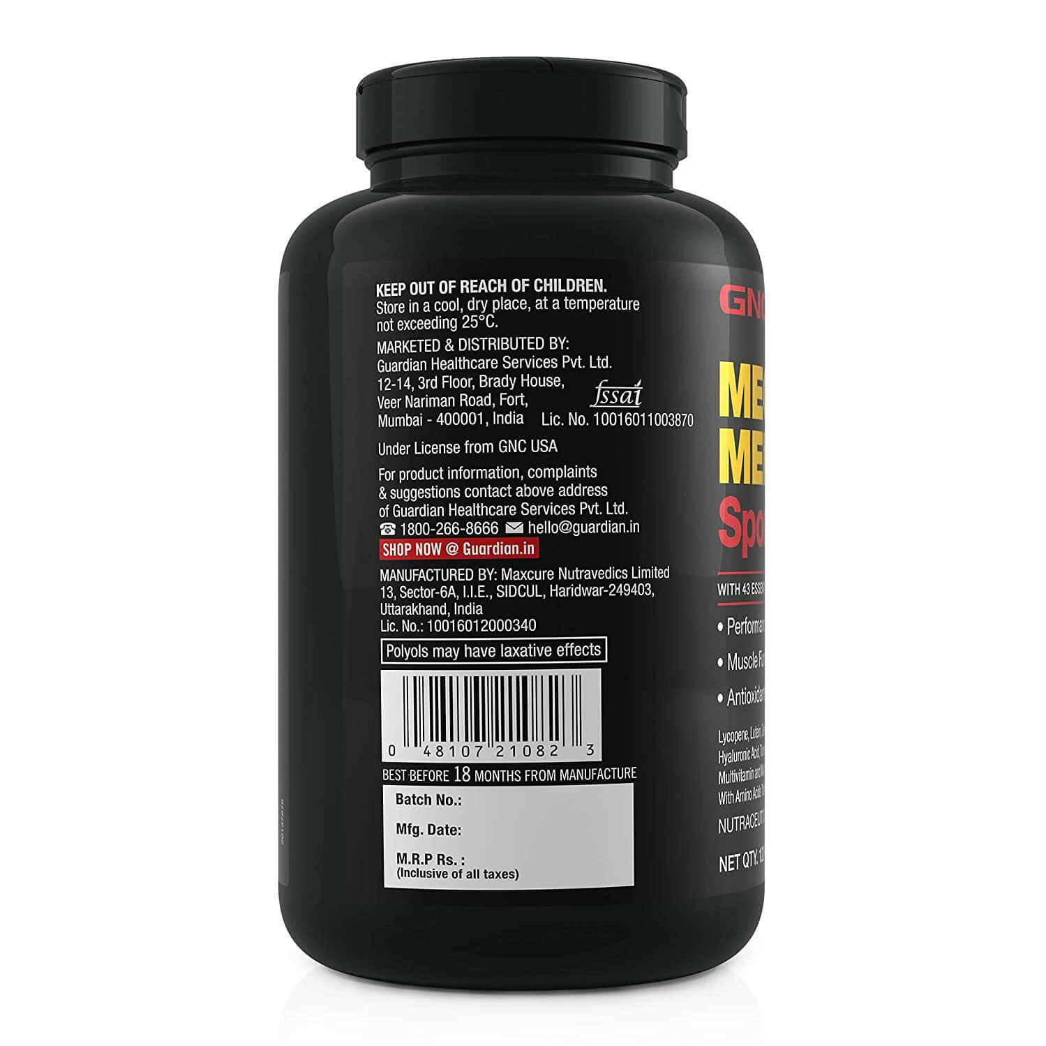 Buy GNC MEGA MEN SPORT MULTIVITAMIN FOR MEN | 43 PREMIUM INGREDIENTS ...